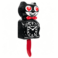 DESIGNICE Crimson with Heart Eyes - Cat Clock with Moving Heart Eye and ...