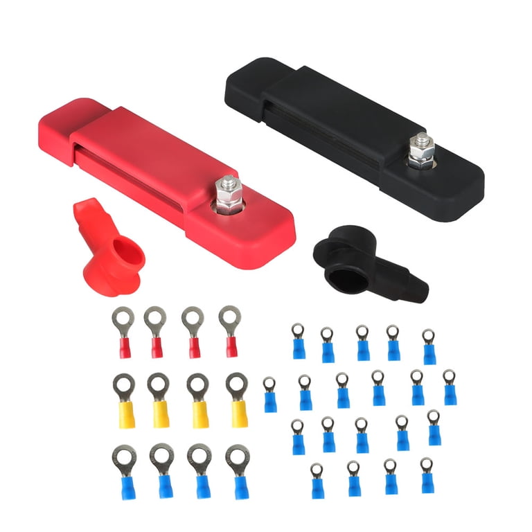 12 Point Bus Bar Pair 180A ALL-CARB Pair Black & Red 12 Point Busbar ...