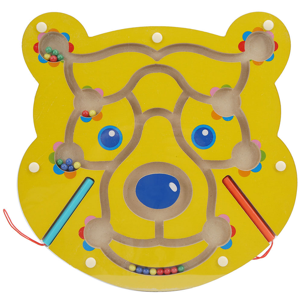 Laberinto de bolas magnéticas de madera para niños, juguete educativo ...