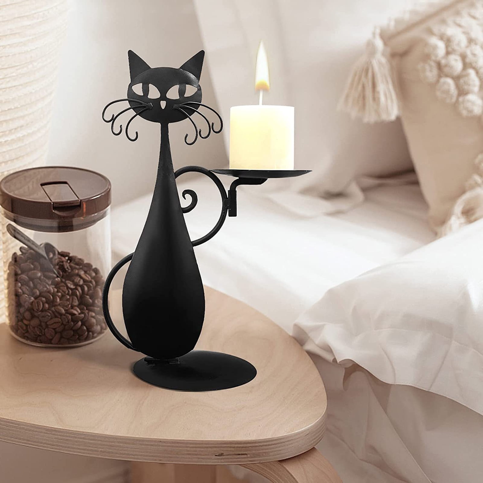 MAX Candle Holder Cartoon Style Handmade Decorative Iron Art Cute Black ...