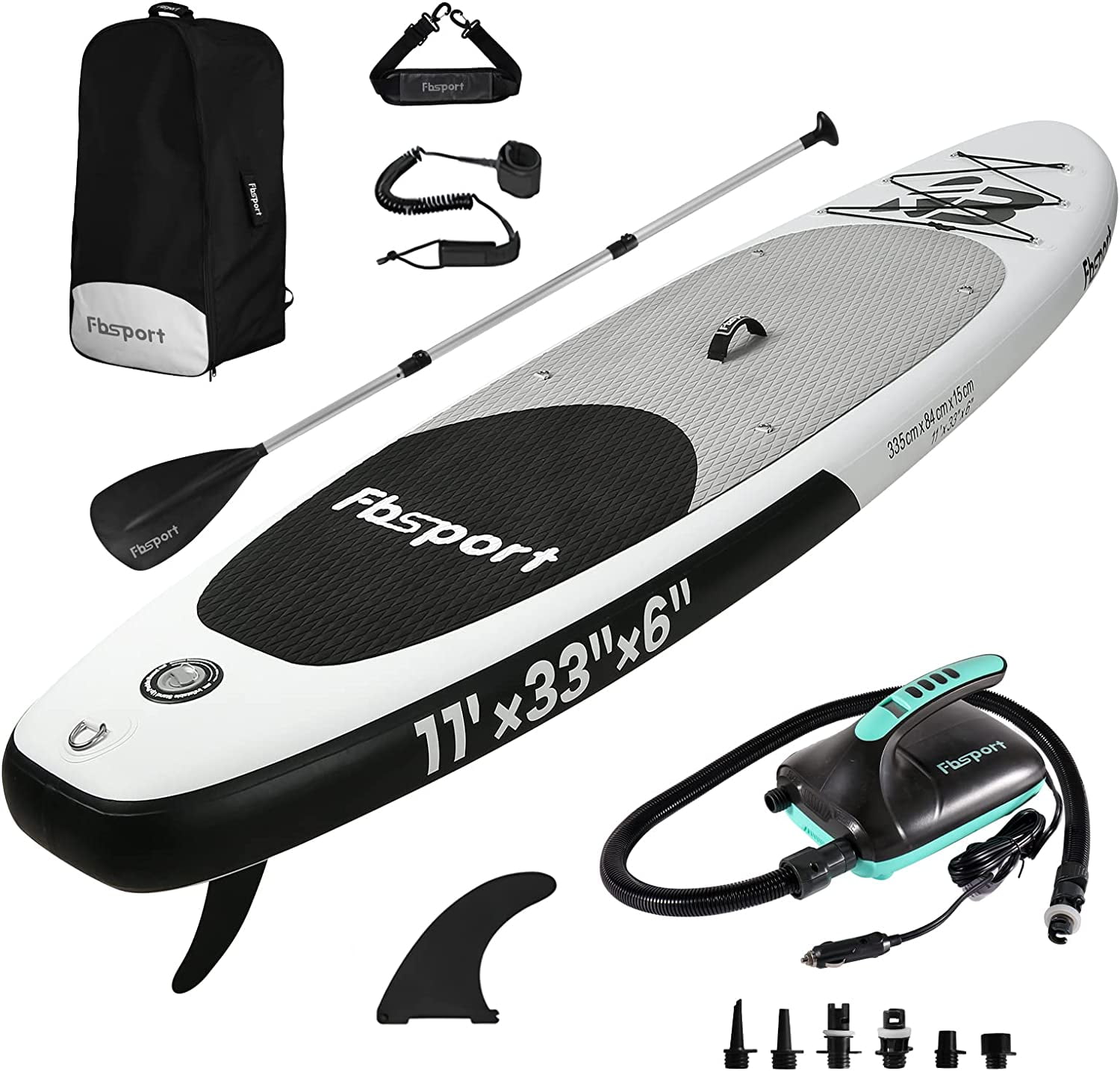 FBSPORT 11'×33"×6" Paddle Boards w/ Electric Pump，Inflatable Stand Up ...