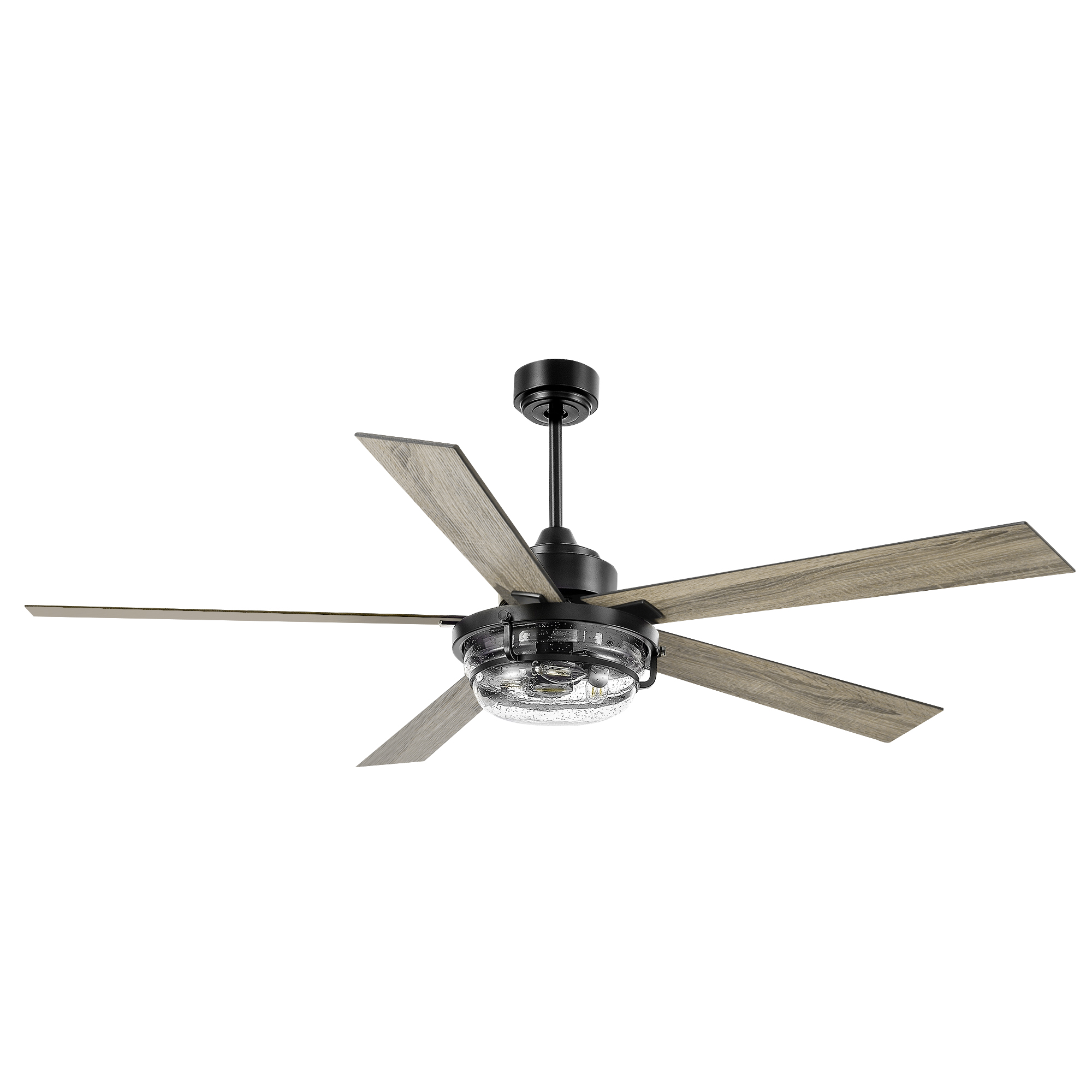60 In Large Matte Black Reverse Ceiling Fan with Light Remote - Walmart.com