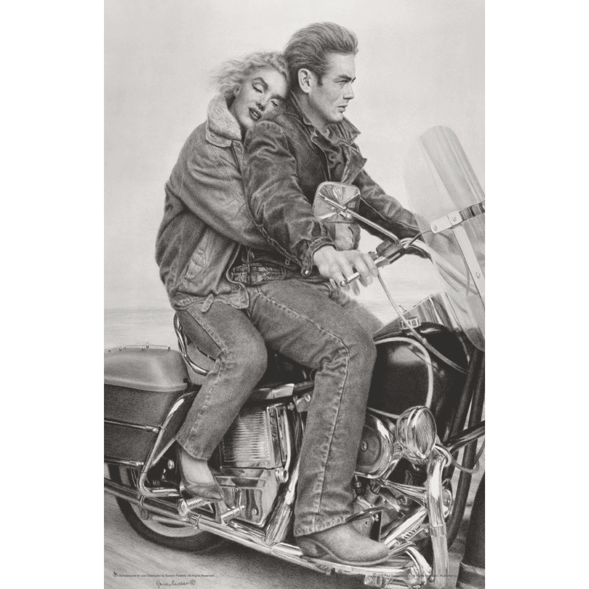 James Dean Motorcycle Poster