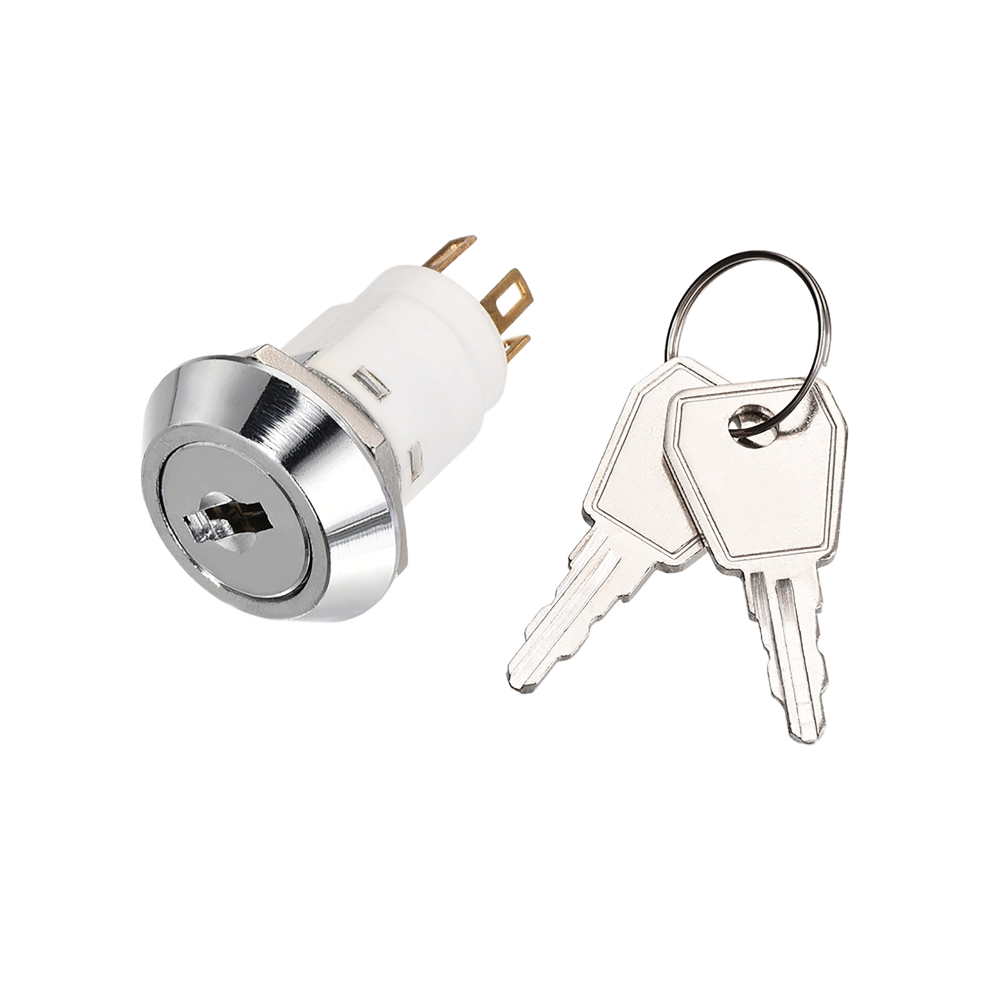 16mm 2 Positions Key Locking Push Button Switch With 2 Keys NO NC S1605 ...