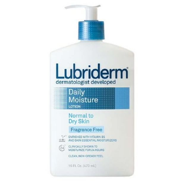 Lubriderm Daily Moisture Lotion for Normal to Dry Skin, Fragrance Free ...