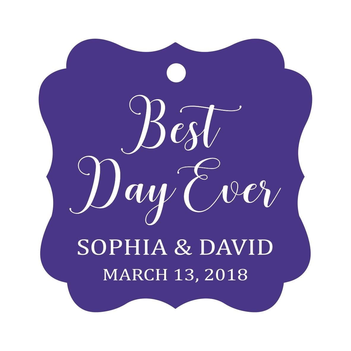 Darling Souvenir Personalized Fancy Frame Wedding Gift Tags 'Best Day ...