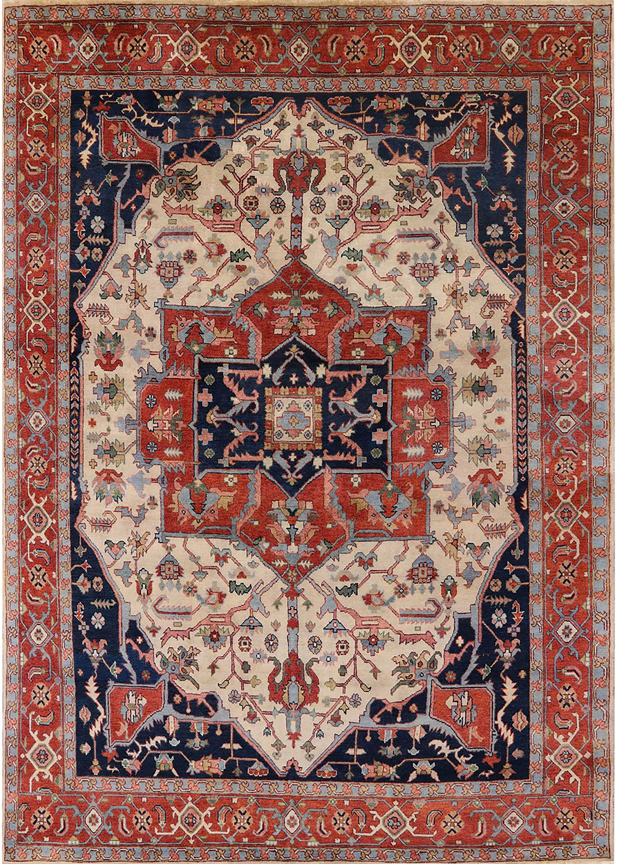 Ahgly Company Indoor Rectangle Mid-Century Modern Camel Brown Oriental ...