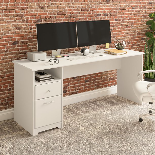 Bush Furniture Cabot 72W Computer Desk with Drawers in White - Walmart.com