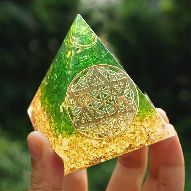Orgonite Pyramid Crystal Gem Pyramid Meditation Healing Home Office Art ...