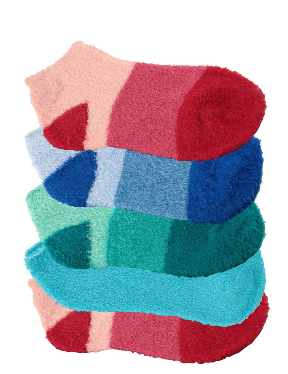 BambooMN Women's Small Super Aloe Infused Fuzzy Nylon Socks (5 Pairs ...