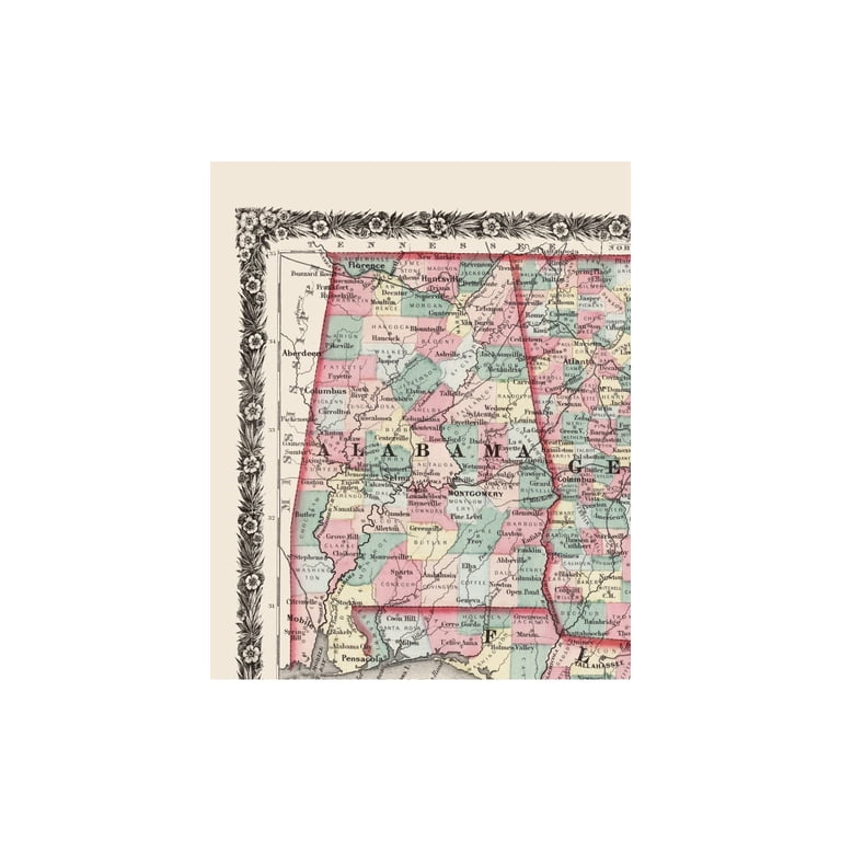 Mapa De Florida, Georgia Y Alabama Florida Longitude And Latitude Map