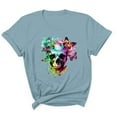 BRGZLK Women Funny Vintage T Shirts Novelty Skull Graphic Print Plus ...