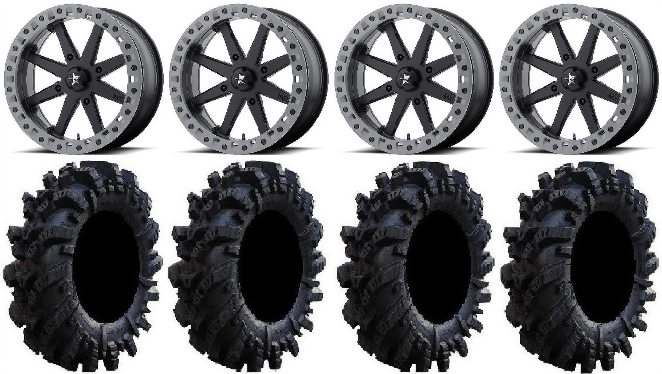 MSA Lok2 Beadlock 18" ATV Wheels 36" Intimidator Tires Sportsman RZR ...