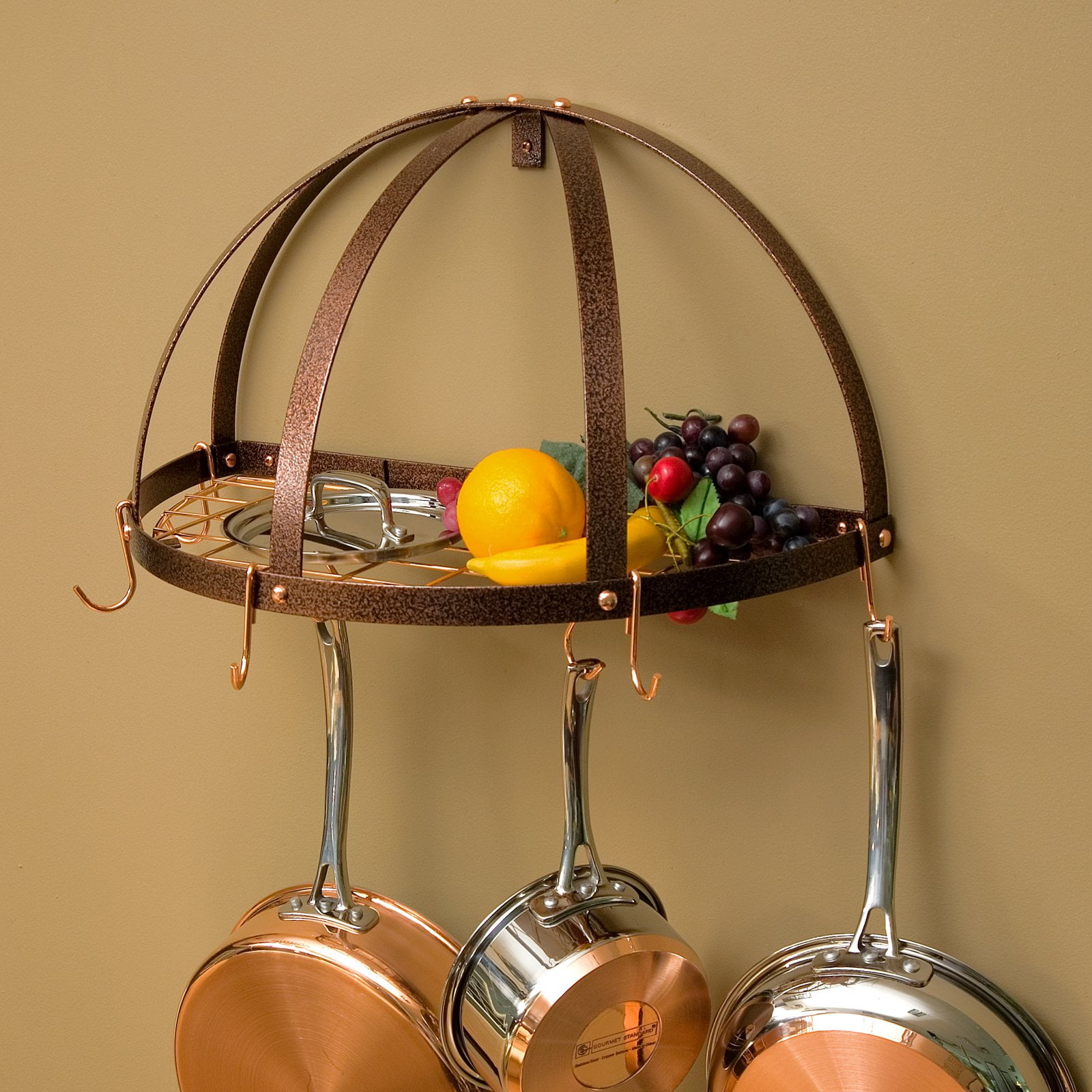 The Gourmet Half Dome Pot Rack with Grid - Walmart.com