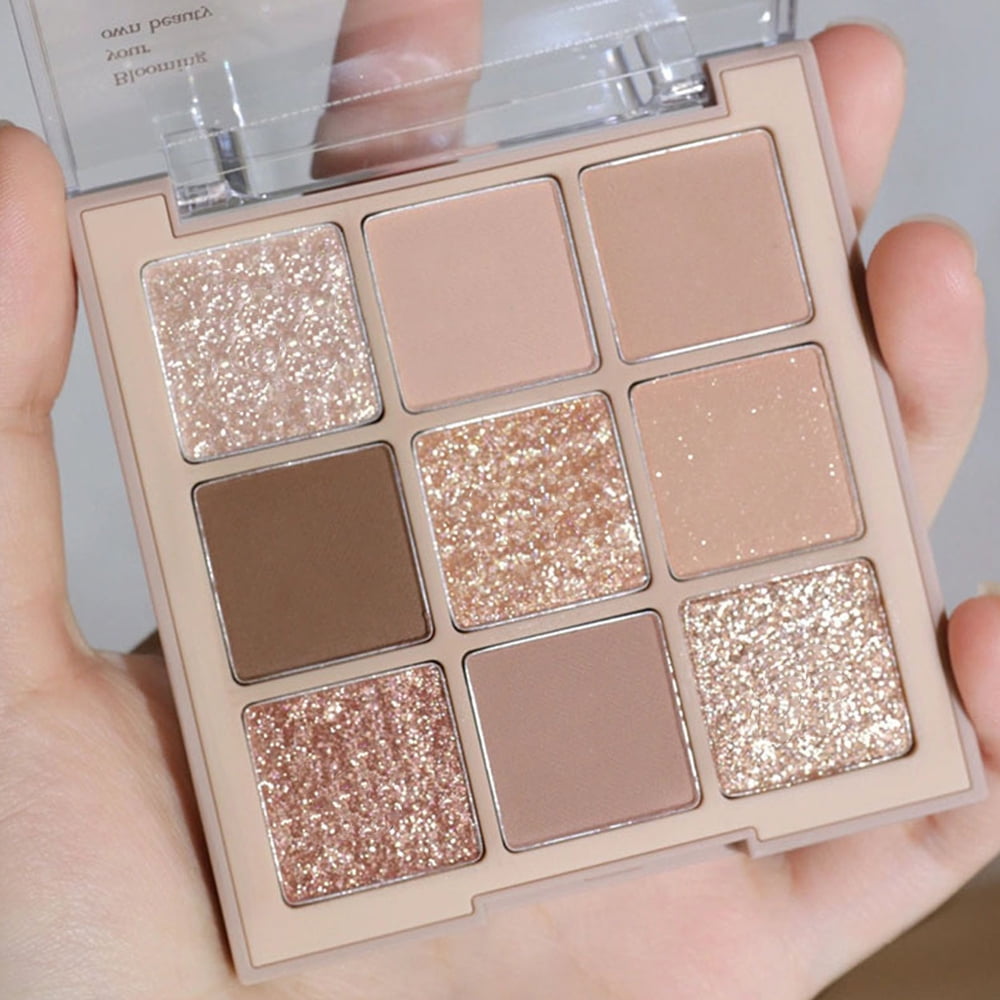 9 Colors Pop Eyeshadow Palette Non Flying Powder Eye Cosmetic Tool for ...