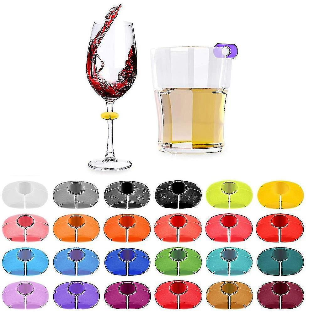 24 etiquetas colgantes para copas de vino KEWITY marcadores de bebidas ...