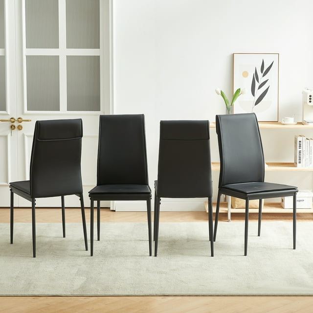 CLEARANCE! Dining chairs set of 4, Black modern kitchen chair with ...