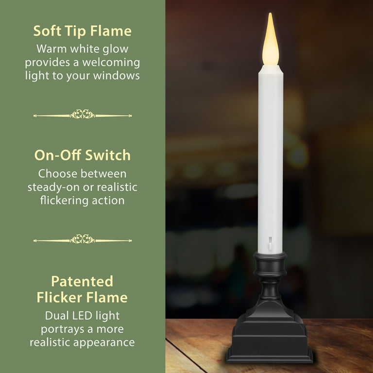 Battery Operated LED Window Candles With Timer 612 Vermont