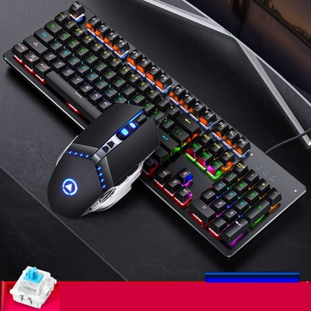 Mechanical Gaming Keyboard and Mouse Combo 104 Keys Backlit Keyboards ...