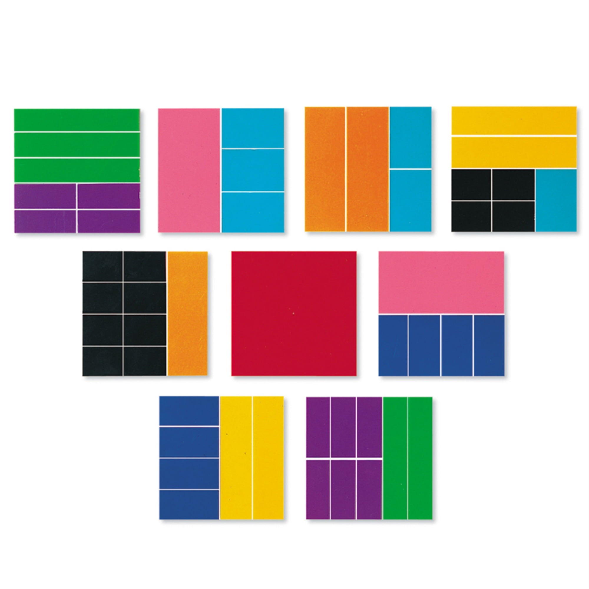 Learning Resources Deluxe Rainbow Fraction Squares, Math Manipulatives ...
