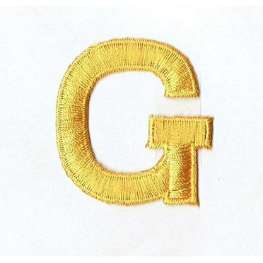 Alphabet Letter - B - Color Gold - 2" Block Style - Iron On Embroidered ...