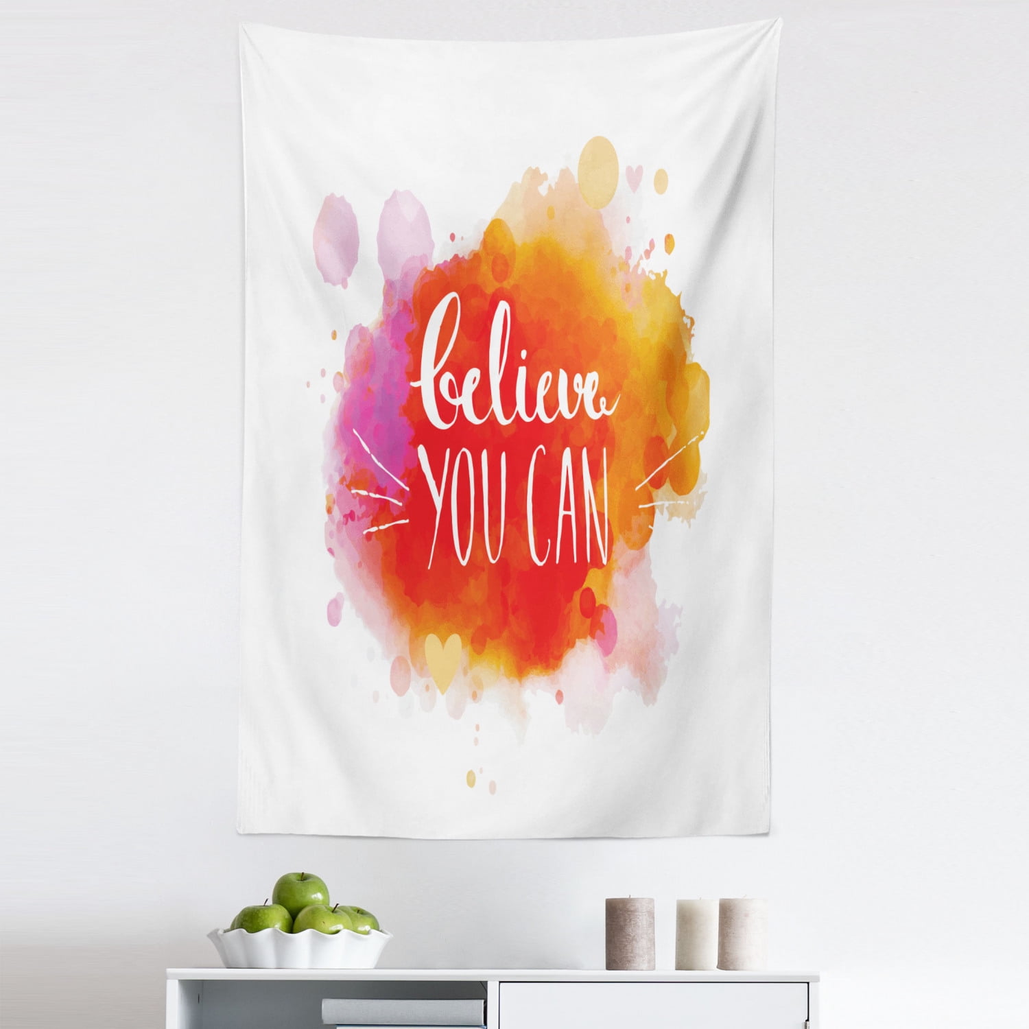 Colorful Tapestry, Believe You Can Words on Warm Toned Color Splashes ...