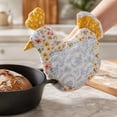 Handmade Chicken Oven Mitt, Quilted Hen Hot Pad, Heat Resistant Hen ...