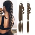 SEGO Real Long Braided Ponytail Hair Extensions as Human Straight Wrap ...