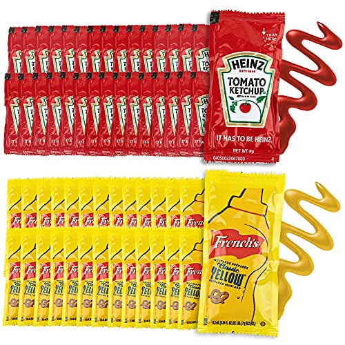 Grab-N-Go Condiment Packs - 100 Single Serve Pouches Of Each: Ketchup ...