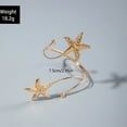 Edgy Gold Tone Adjustable Starfishes Arm Cuff Bracelets Geometric ...