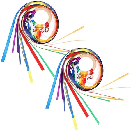 HTCM Rainbow Hand Kite Ribbon Toys, Ribbon Runner Waldorf Toys, Rainbow ...