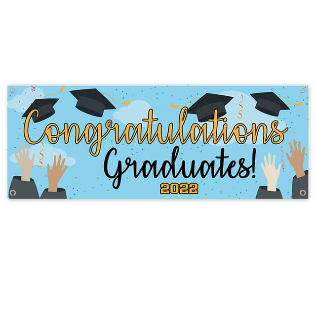 Congrats Graduate 202 13 oz Vinyl Banner With Metal Grommets - Walmart.com