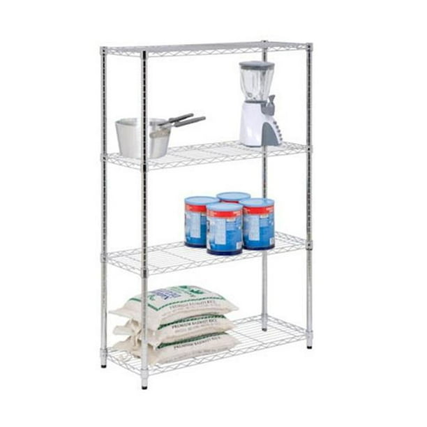 4 Tier chrome shelving unit- 250lb - Walmart.com - Walmart.com