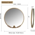 Vintage Round Wall Mirror, Metal Leaf 20inch Antique Gold Wall-Mounted ...
