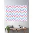 Chevron Pattern. Pastel Red Blue Purple Color Poster Wall Art, Modern ...