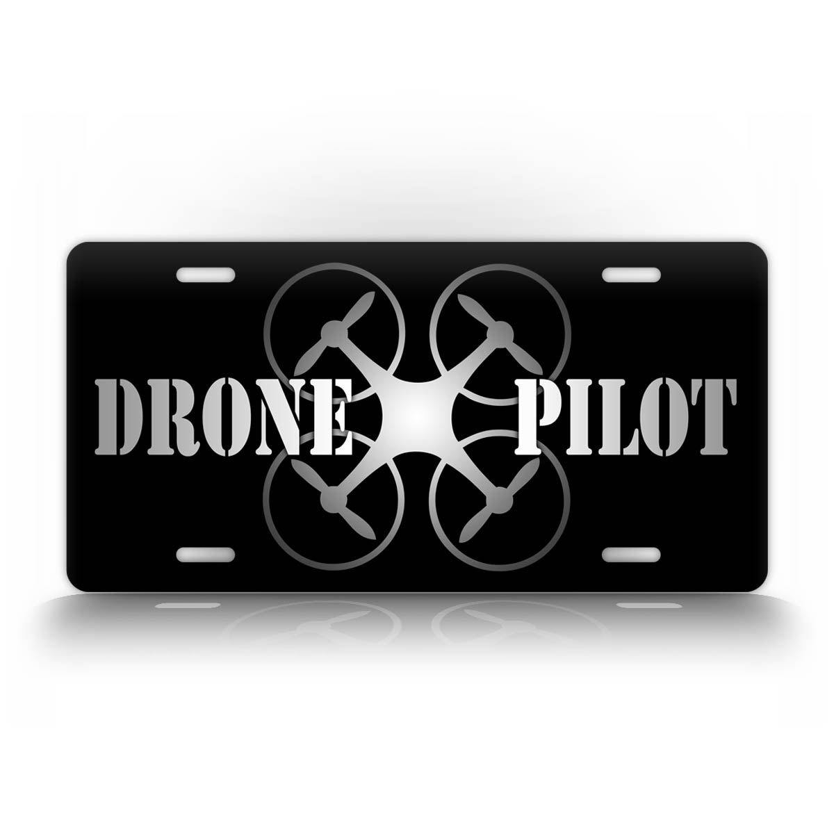 Black Drone Pilot Aircraft License Plate Flying Quadcopter Pilots UAV ...