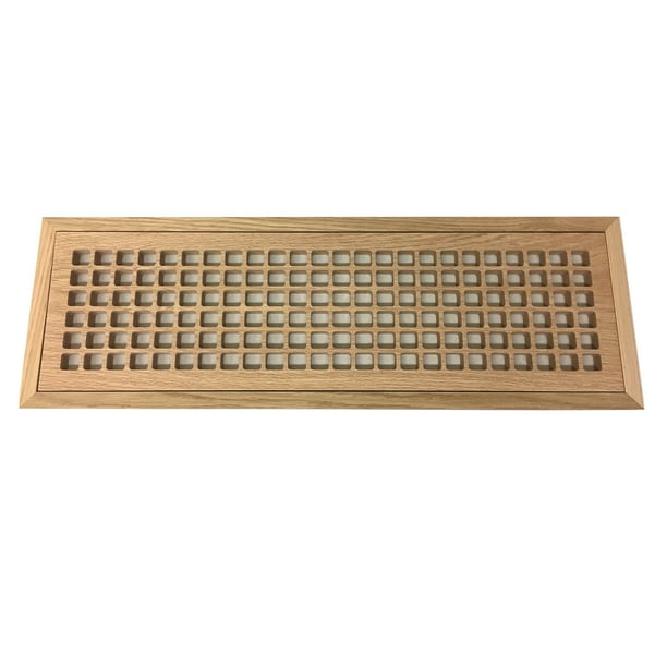 6 Inch x 24 Inch Red Oak Hardwood Vent Floor Register Flush Mount ...