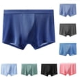 Admvng Men's Underwear Casual Solid Comfortable Breathable Boxer Briefs ...