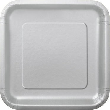 Square Paper Plates, 7 in, Black, 16ct - Walmart.com
