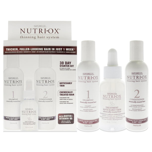 Kit de inicio para cabello extremadamente fino Nutri-Ox 3 Piezas unisex tratado químicamente ...