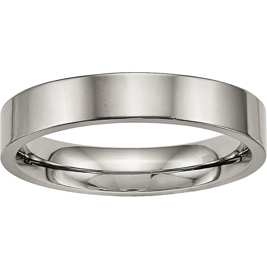 Titanium Polished Flat Comfort Back Ring - Walmart.com