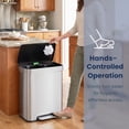 16 Gallons/64 quart/60.57 L Dual Compartment Stainless Steel Trash Can ...