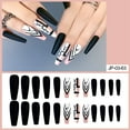Donggwts False Nail Patch Removable Black Ballet Nail On Nails For