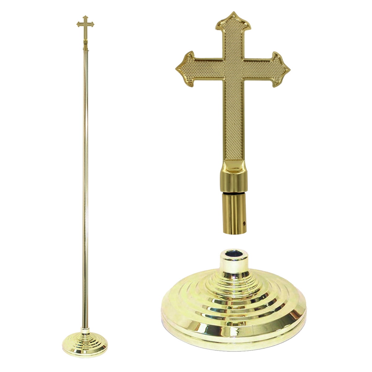 Indoor Flagpole Kit - NO FLAG - Telescoping Pole - Fancy Metal Cross ...