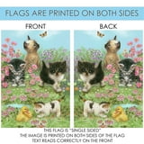 Toland Home Garden Flowers and Kittens Flower Cat Flag Double Sided ...