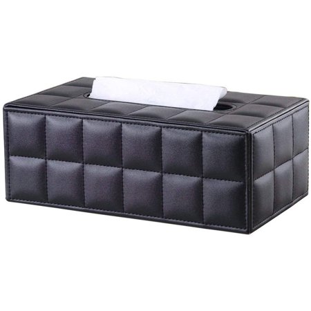 Cosmetic tissue box tissue box made of imitation leather (black ...