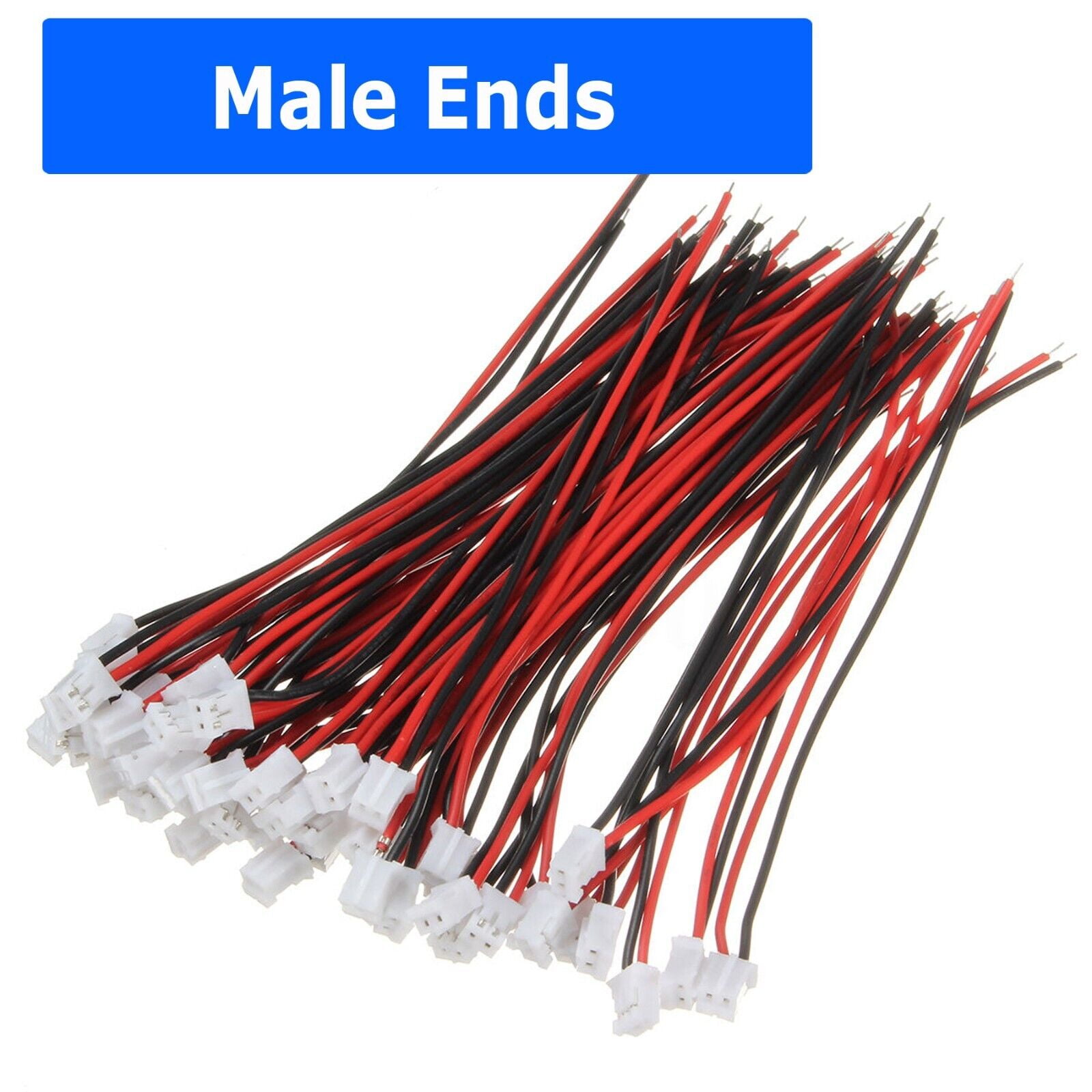 10 Pairs Mini Micro JST 2.0 PH 2-Pin Connector plug with Wires Cables ...