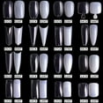 500PCS Pre Shaped False Nails Tips, 10 Sizes Lady French Style Acrylic ...