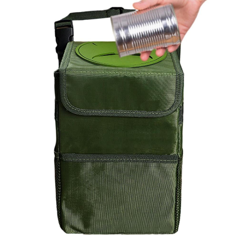 Tohuu Car Trash Can Vehicle Trash Bin Car Dustbin with Lid and Pocket ...