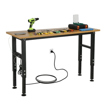 48" Workbench with Pegboard and Drawers, Dextra Height Adjustable ...